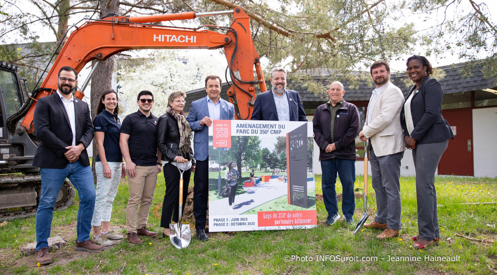 Première pelletée de terre pour le parc du 350e CMP | INFOSuroit.com Première pelletée de terre pour le parc du 350e CMP | INFOSuroit.com